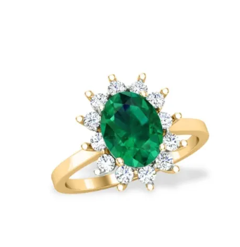 Green Stone Gold Ring - Dishis Designer Jewellery