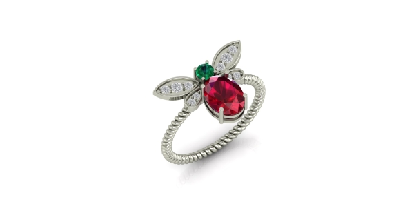 Rosy Diamond Ring Online Jewellery Shopping India | Dishis Designer ...
