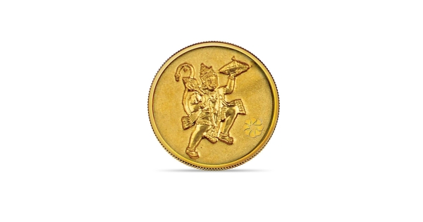 Dishis 24k(999) Yellow Gold Hanuman Ji 1 gm Coin Online Jewellery ...
